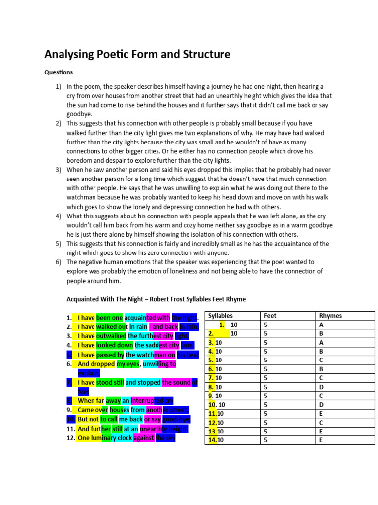 Analysing Poetic Form and Structure | PDF | Poetry
