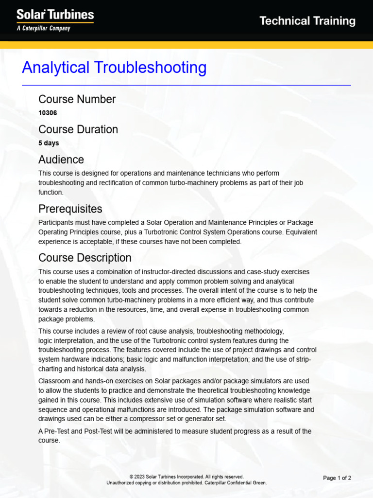 Analytical Troubleshooting Course Number 10306 | PDF | Troubleshooting | Simulation