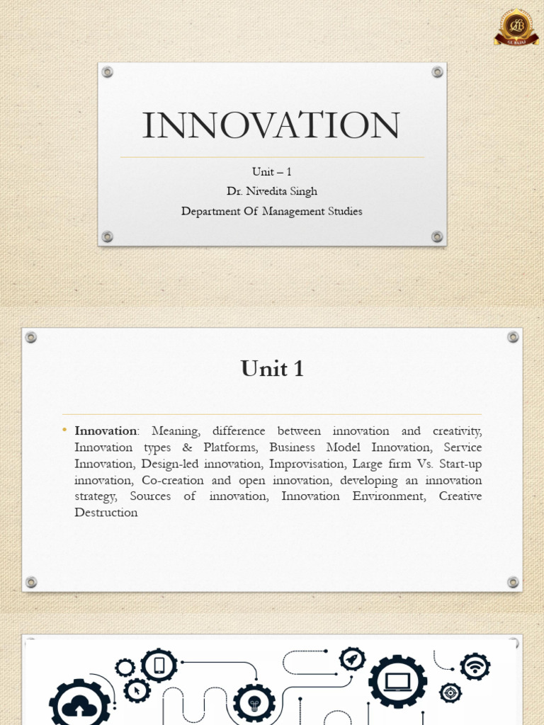 Unit 1-Innovation | PDF | Innovation | Strategic Management