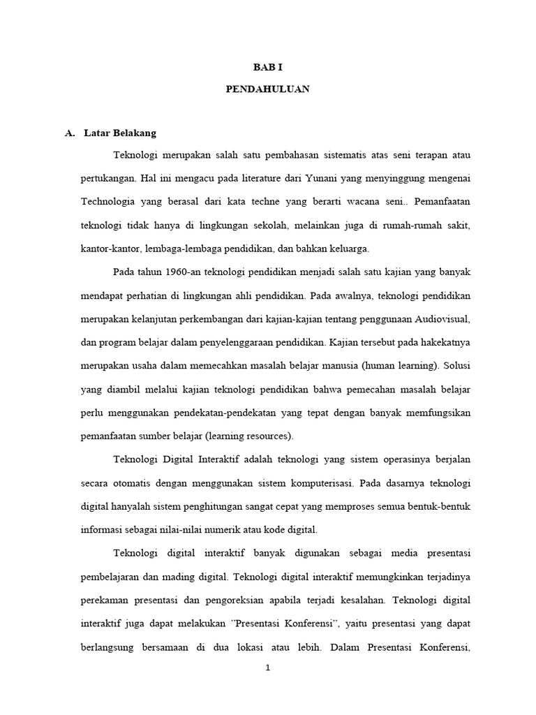 Proposal Teknlogi Digital Interaktif | PDF