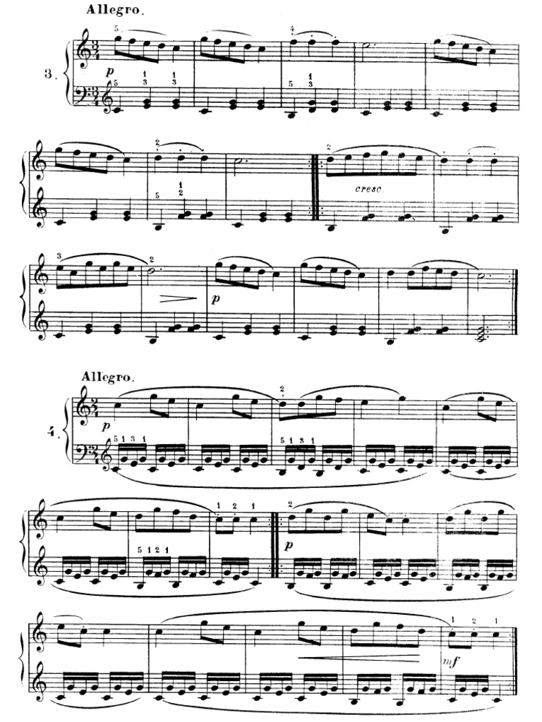 Estudios 3 y 4 Op. 777. Czerny | PDF
