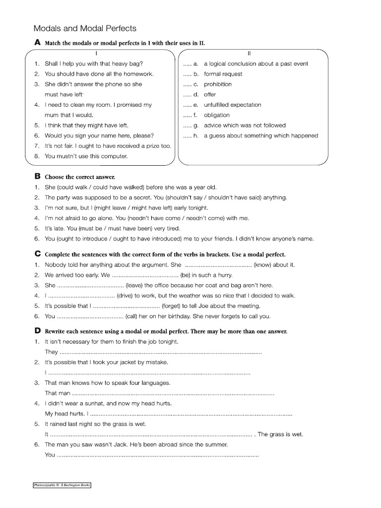 Perfect Modals | PDF