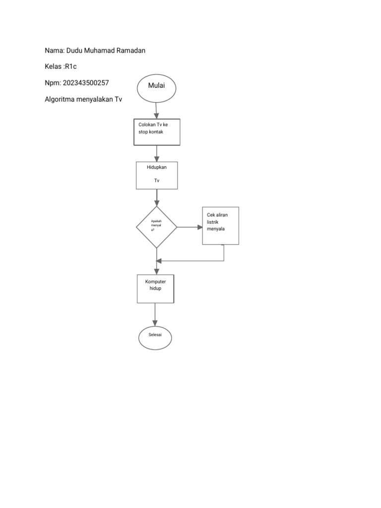 Flowchart Menyalakan TV | PDF
