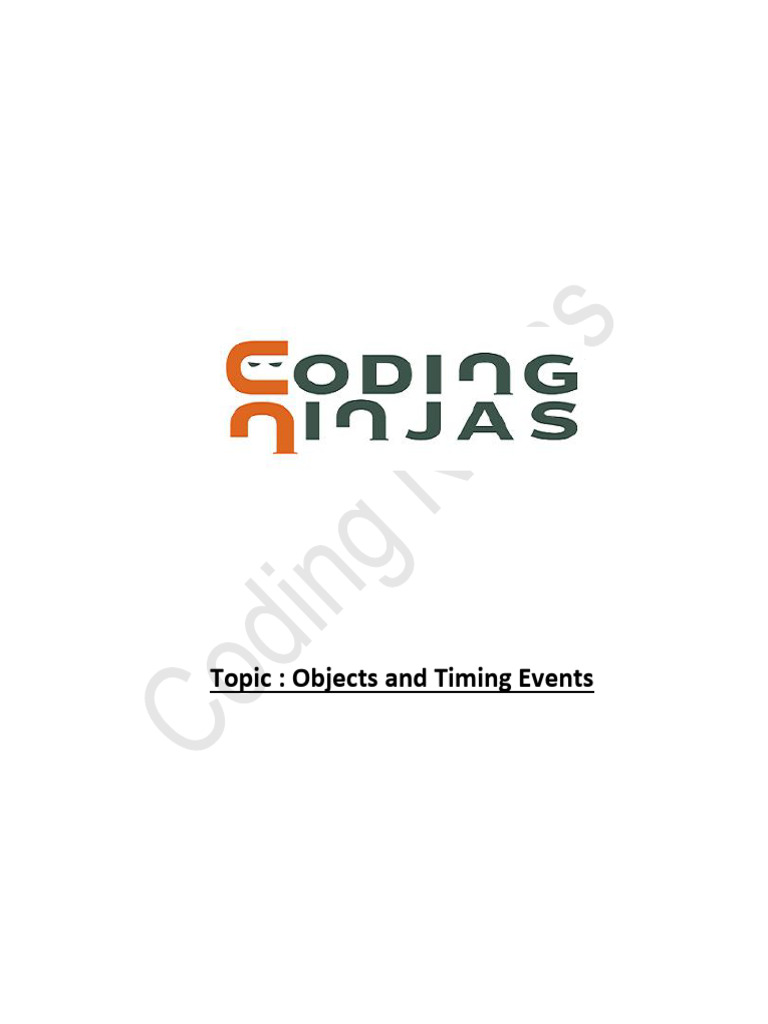Notes - Objects and Timing Events | PDF | Control Flow | Java Script Notes - Objects and Timing Events | PDF | Control Flow | Java Script
