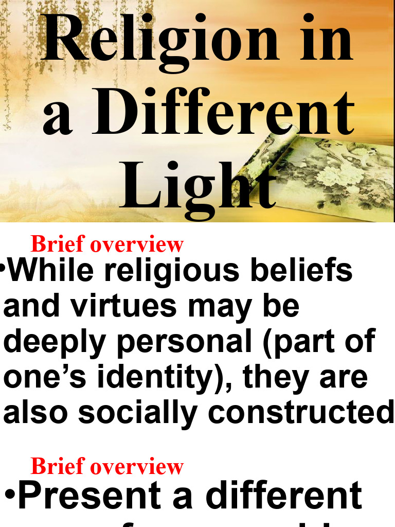 1A INTRODUCTION Religion in A Different Light | PDF 1A INTRODUCTION Religion in A Different Light | PDF