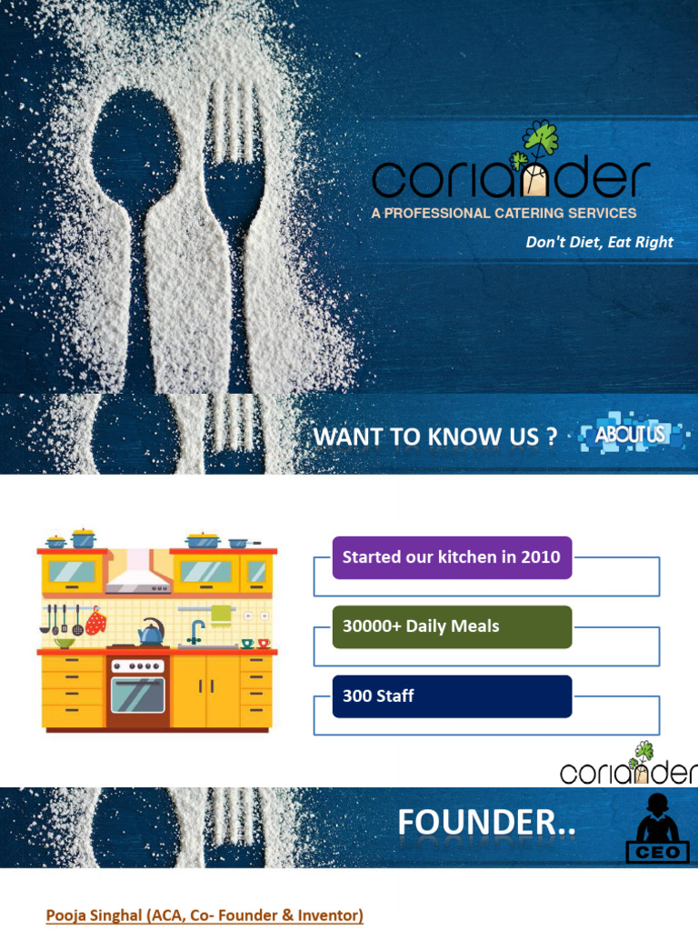 Healthy Catering Services by Coriander | PDF | Food And Drink | Nutrition