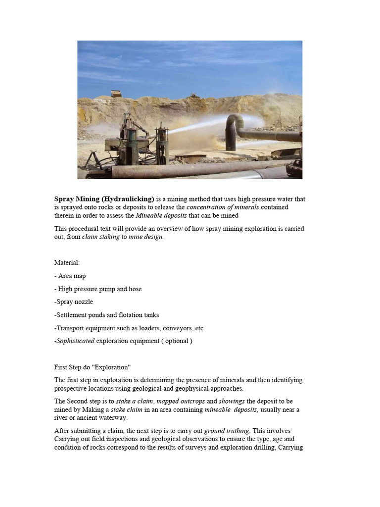 Spray Mining | PDF | Mining | Exploration