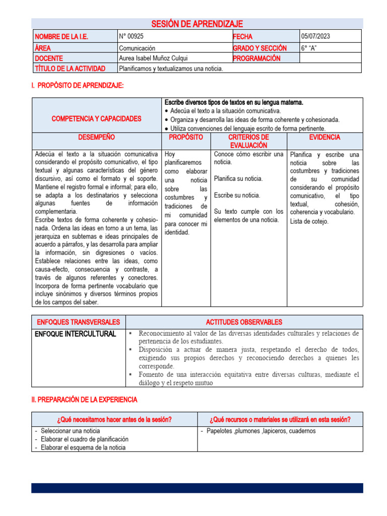 6° SESION DE APRENDIZAJE COMUNICACIÓN PLANIFICAMOS Y ESCRIBIMOS UNA ... 6° SESION DE APRENDIZAJE COMUNICACIÓN PLANIFICAMOS Y ESCRIBIMOS UNA ...