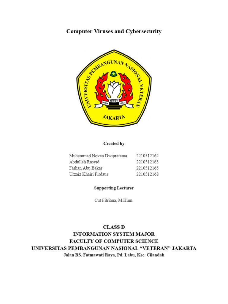 Computer Viruses And Cybersecurity Pdf Security Computer Security