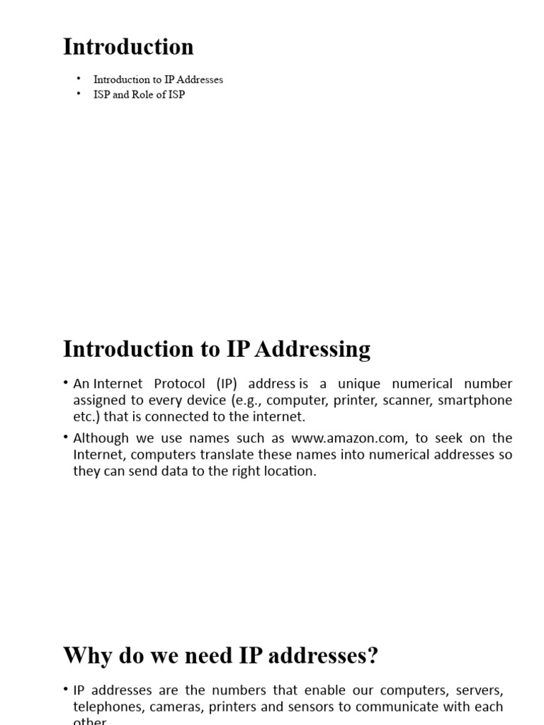 Introduction To Ip Address | PDF | Ip Address | Computer Network Introduction To Ip Address | PDF | Ip Address | Computer Network