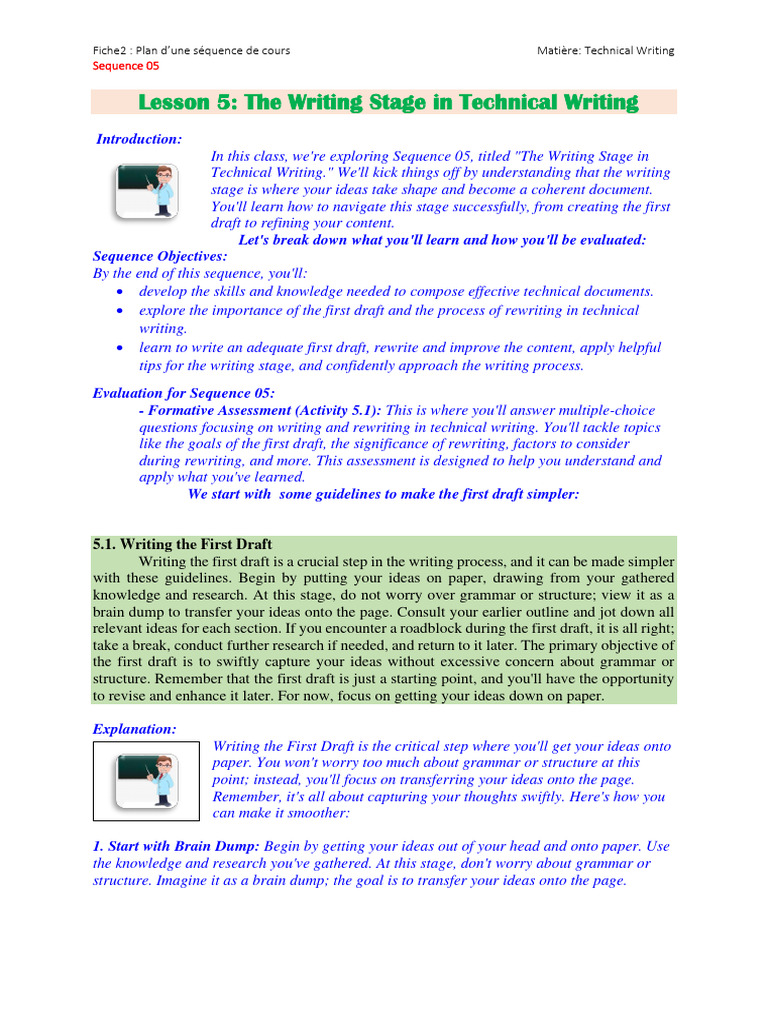 Lesson 5 - The Writing Stage in Technical Writing | PDF | Thought ...
