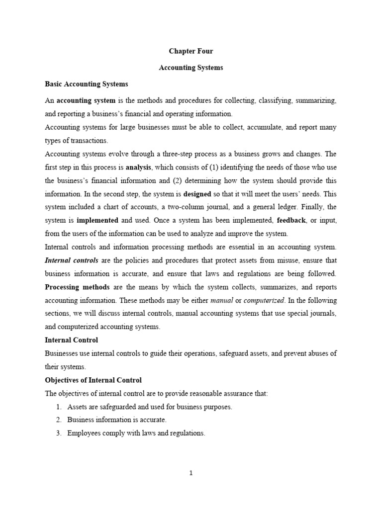 Accounting Systems and Internal Controls | PDF | Debits And Credits | Internal Control