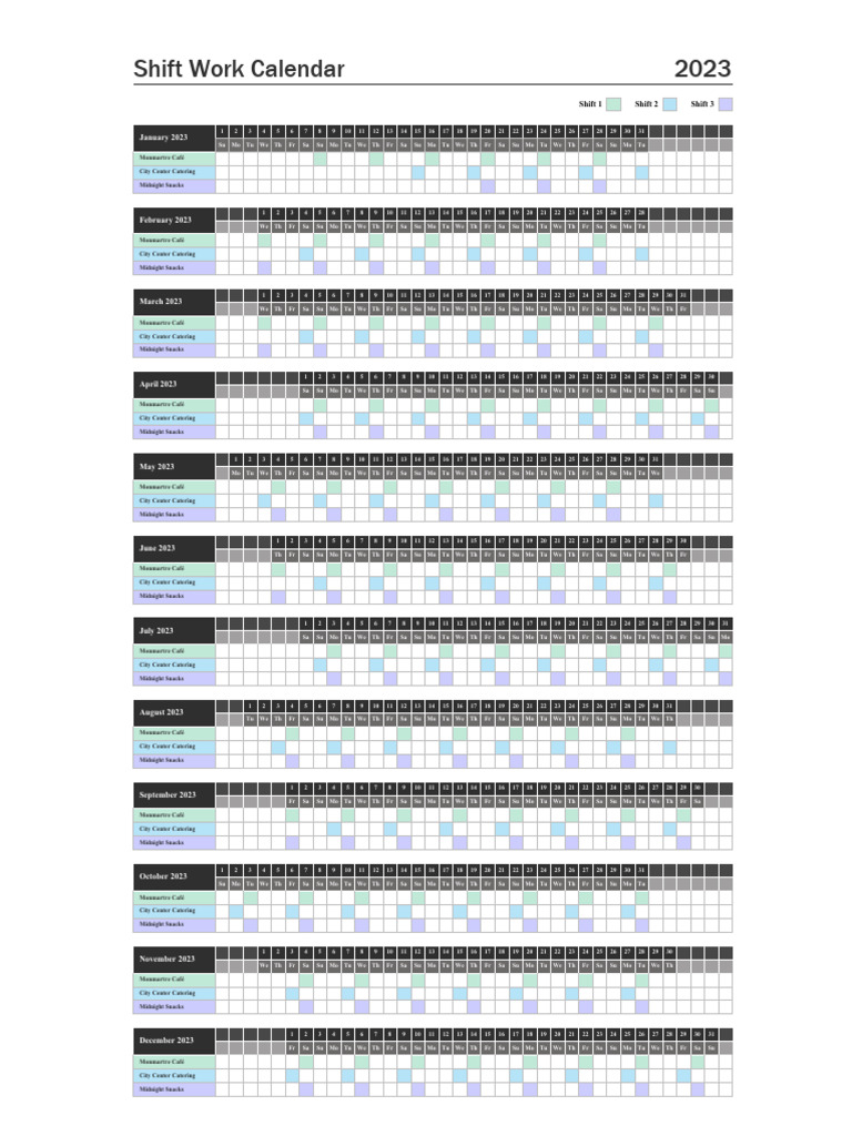 Shift Work Calendar | PDF
