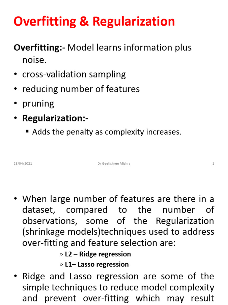 Regularization | PDF | Regression Analysis | Algorithms