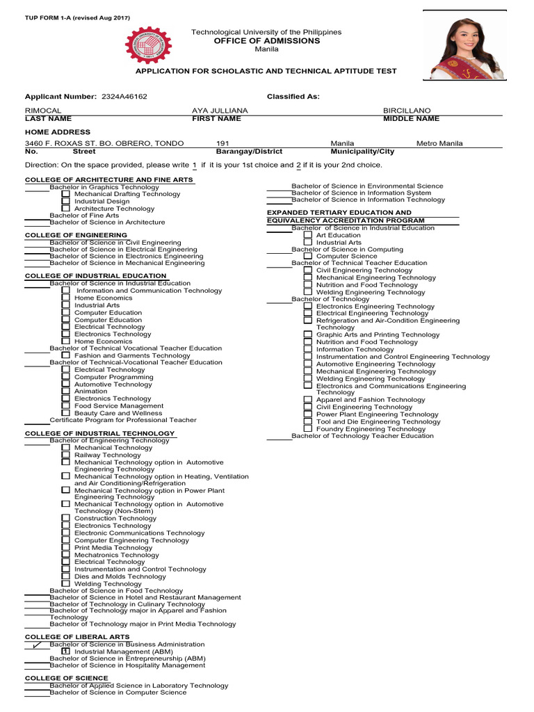 RIMOCAL TUP Application Form - New | PDF | Mechanical Engineering ...