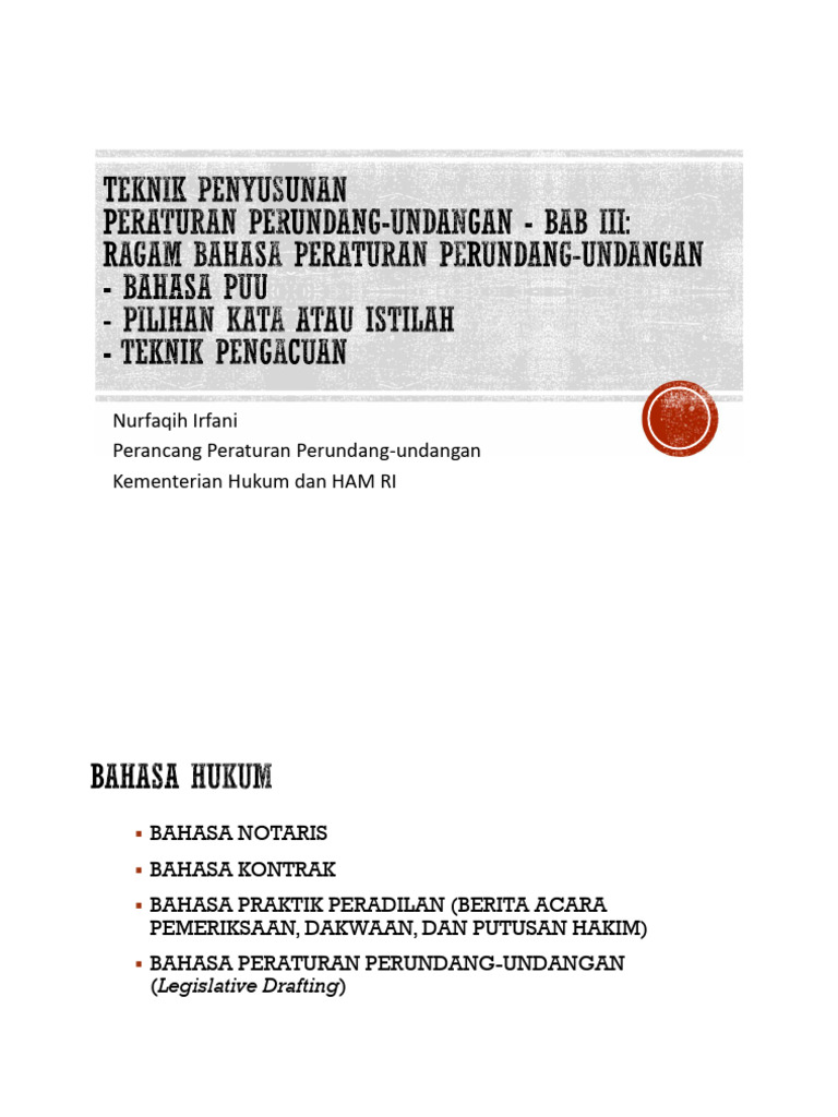 Teknik Penyusunan Peraturan Perundang-undangan | PDF