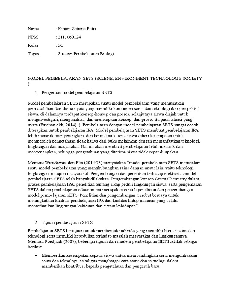 Model Pembelajaran Sets | PDF | Seni