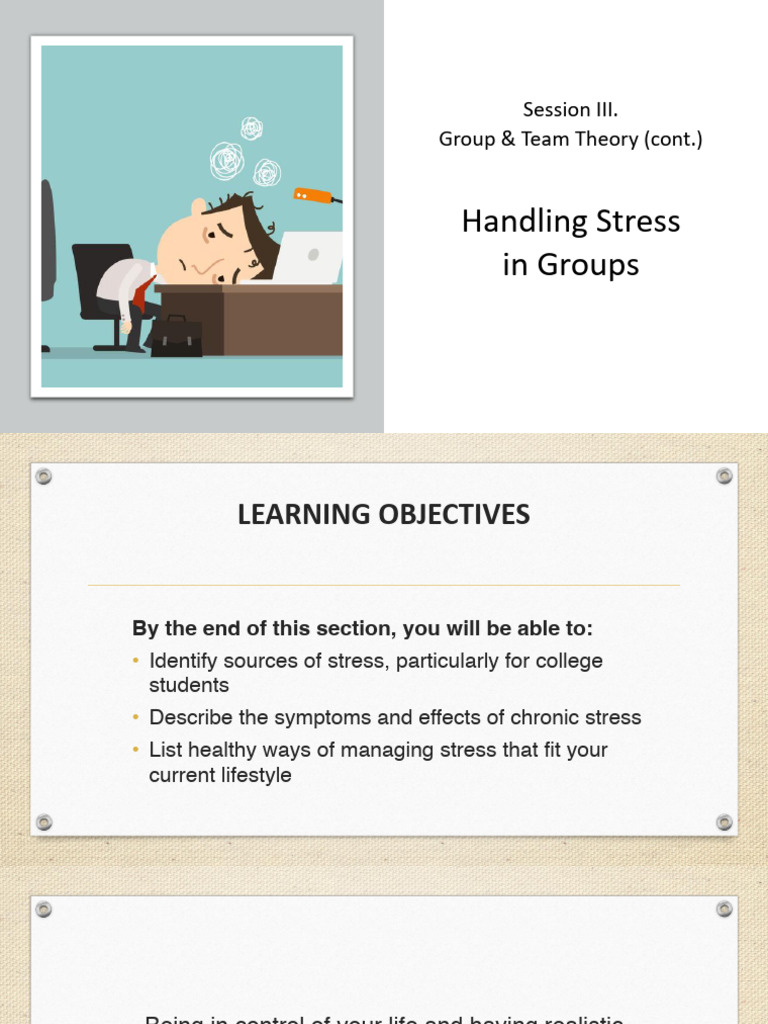 Session 3 - Lesson 15 - Handling Stress in Groups-Min | PDF | Stress ...