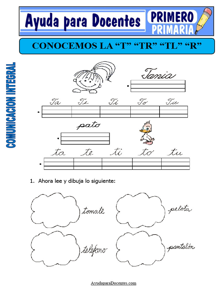 Conocemos La T TR TL R para Primero de Primaria | PDF