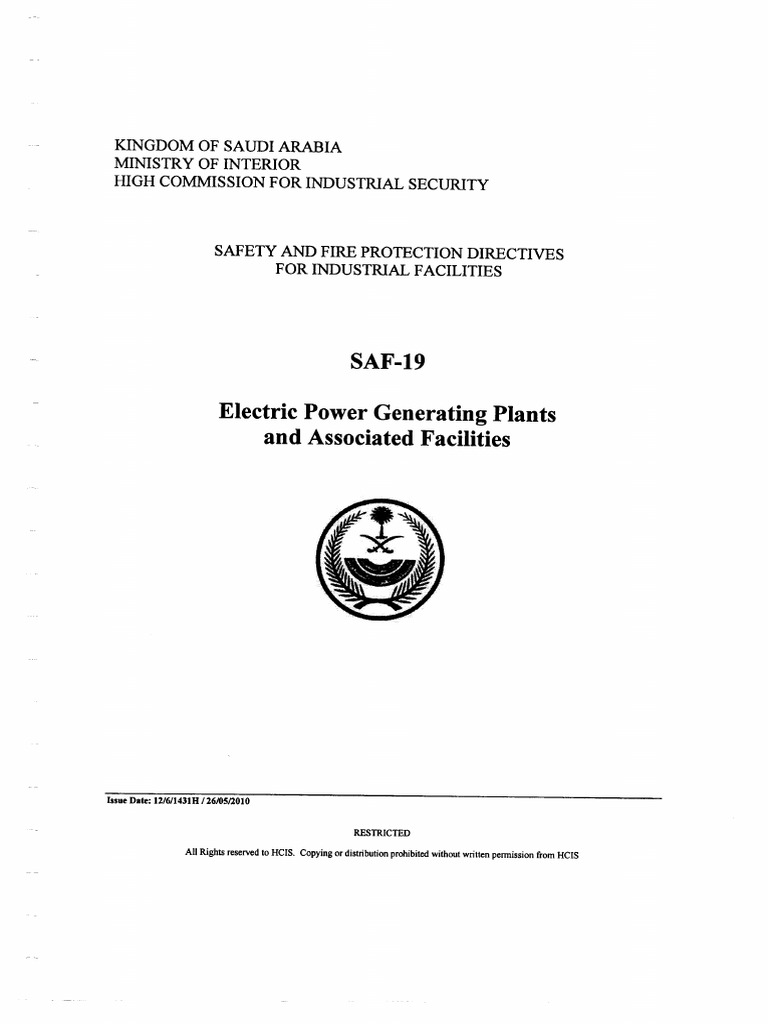 SAF-19 Electric Power Generation Plants and Associated Facil | PDF
