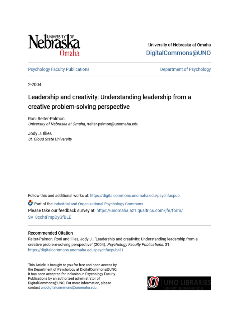 Leadership and Creativity - Understanding Leadership From A Creati ...