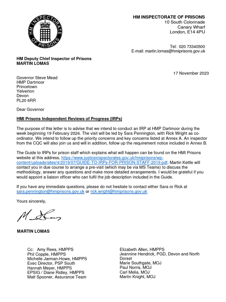 HMP Dartmoor IRP | PDF | Health Care | Patient