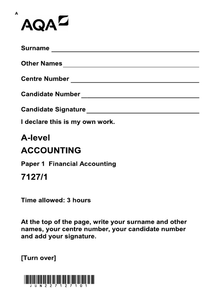 Question Paper Modified A4 18pt Paper 1 Financial Accounting - June ...
