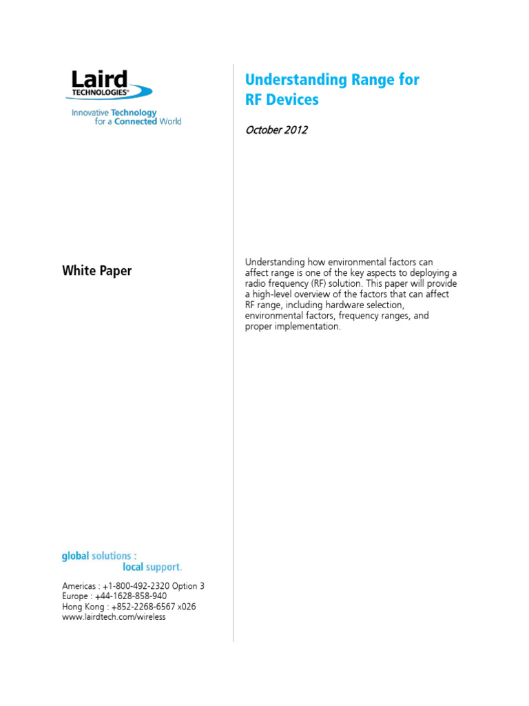 Laird Wireless Understanding Range RF Devices | PDF | Antenna (Radio ...