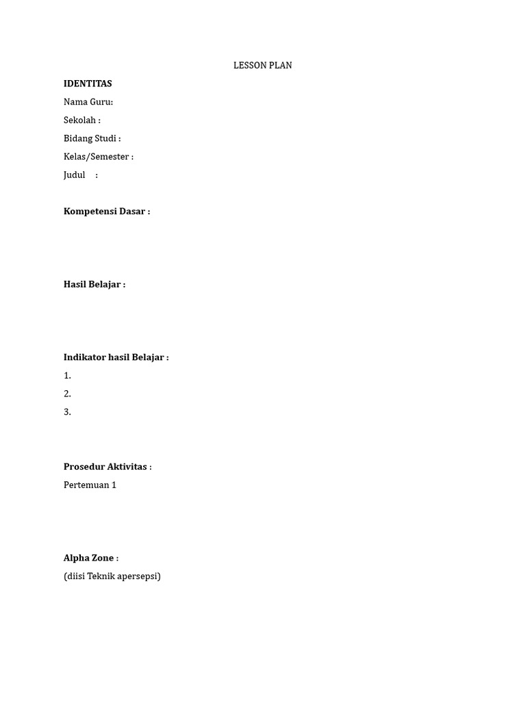 Rencana Pelajaran Bahasa Indonesia | PDF