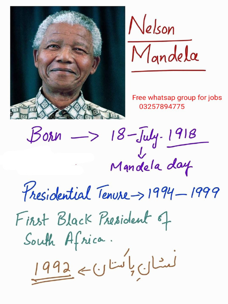 Notes MCQs About Nelson Mandela | PDF