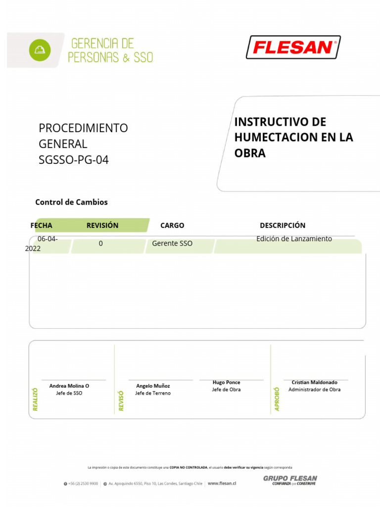 PTS Formato (2) Instructivo de Humectacion | Descargar gratis PDF | Seguridad y salud ...
