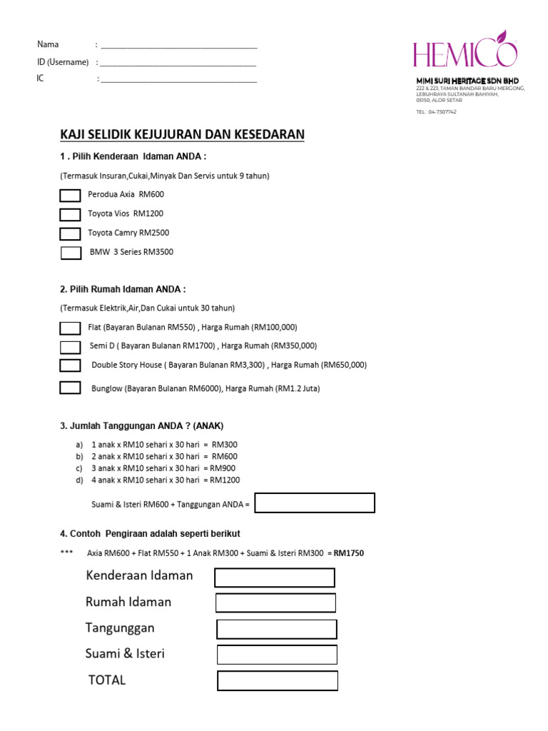 Borang Kaji Selidik | PDF