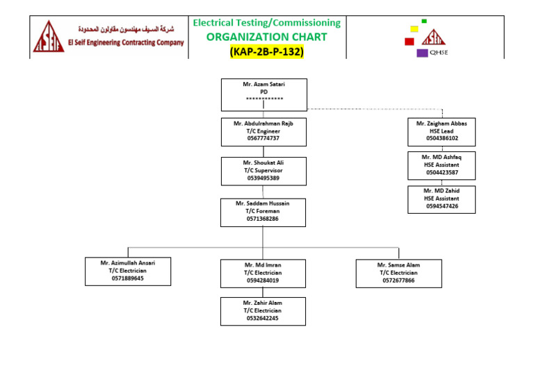 Testing Commisioning Organization Chart | PDF