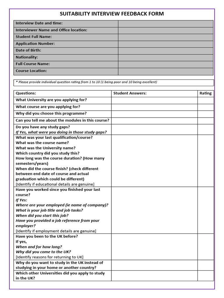 Suitability Check Interview | PDF