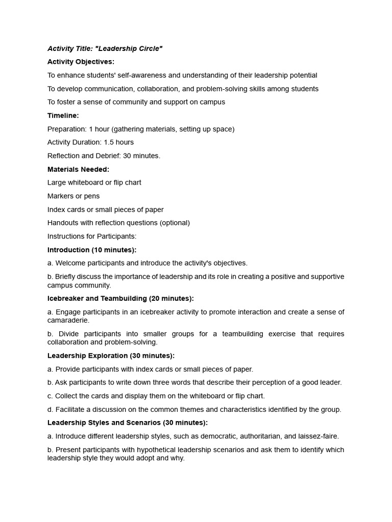 Final Activty Pdf Leadership Team Building