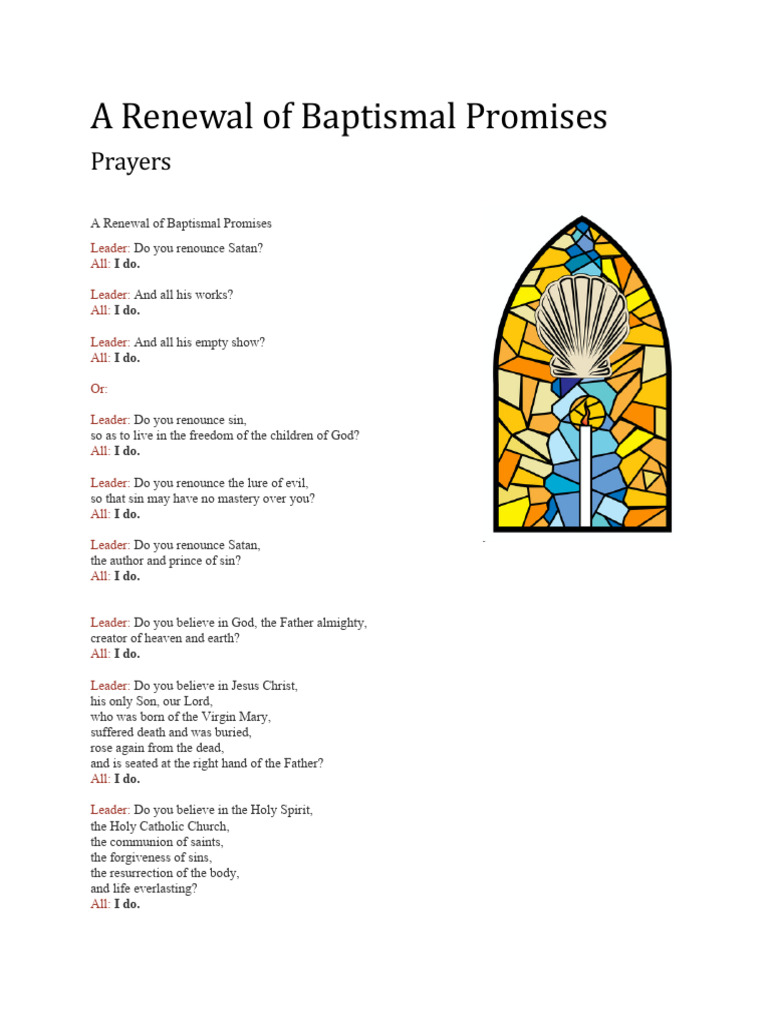 A Renewal of Baptismal Promises 0 | PDF