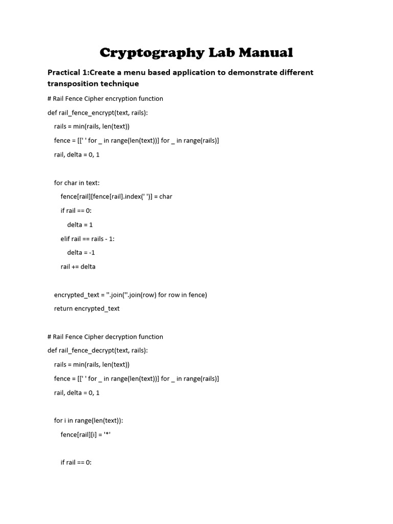 Cryptography Lab Manual | PDF | Cryptography | Security Technology