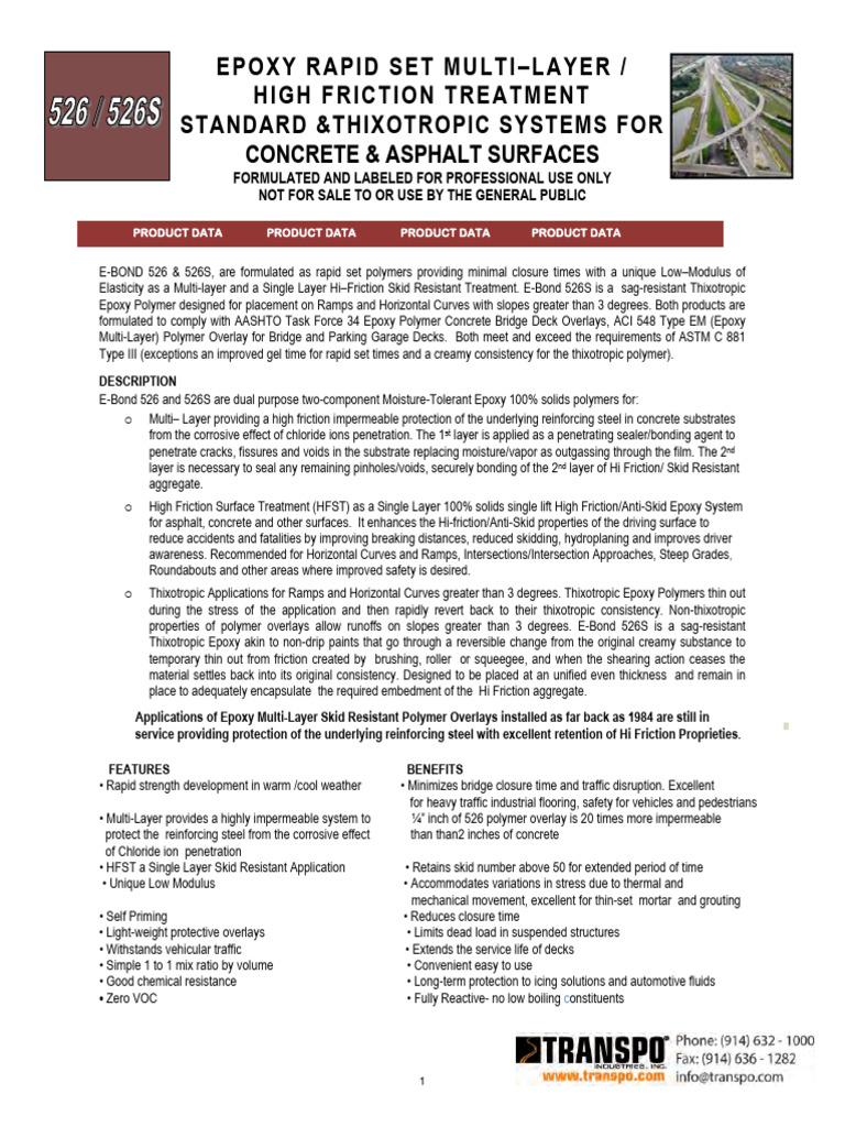E-Bond T526 Technical Data Sheet-1 | Download Free PDF | Concrete | Epoxy