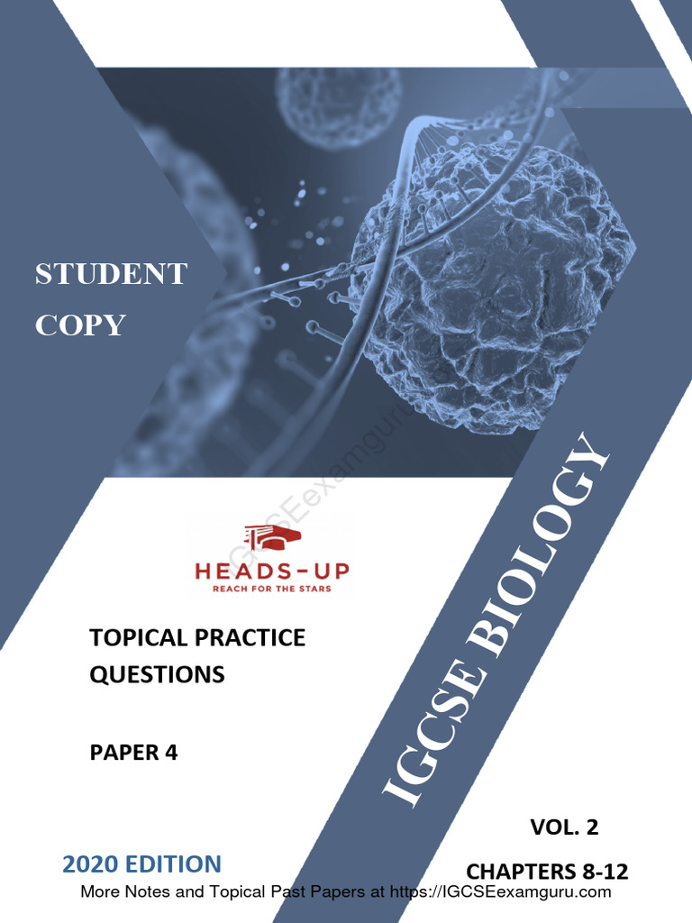 IGCSE Topical Past Papers Biology P4 C8 - C12 | PDF | Biology