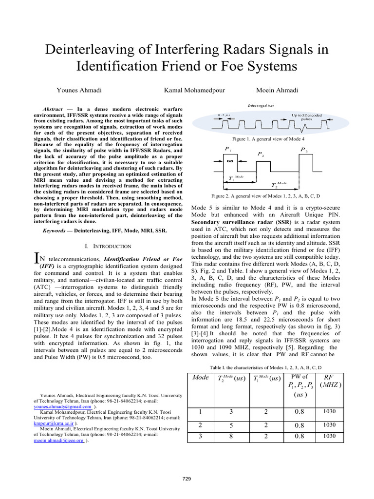 Deinterleaving of Interfering Radars Sig | PDF | Radar | Telecommunications Engineering
