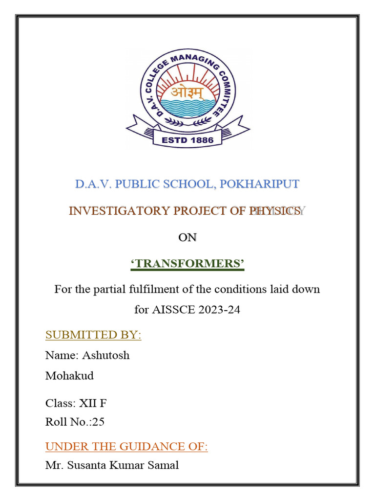 Physics Project Final Download Free Pdf Transformer Electromagnetic Induction
