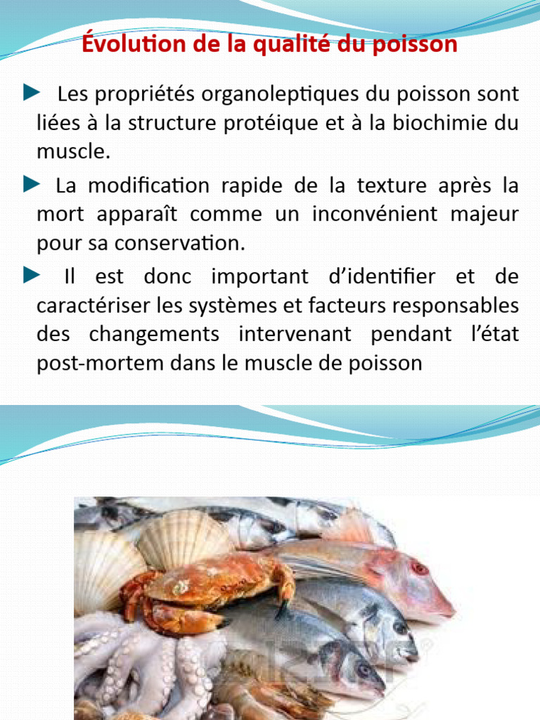 Qualité du poisson : Évolution post-mortem | PDF | Adénosine ...