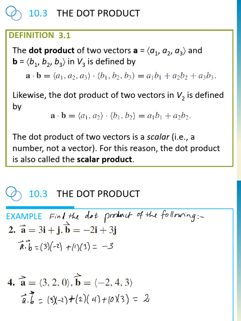 Dot Product in Mathematica | PDF | Computers