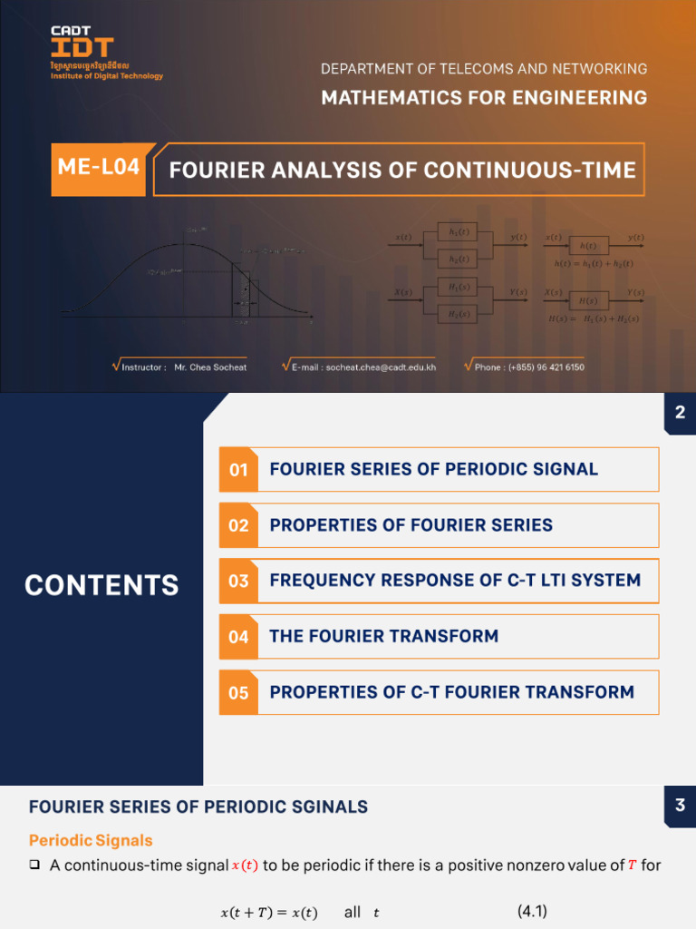 ME-L04 Fourier Analysis of Continuous-Time Signals and Systems | Download Free PDF | Theoretical ...
