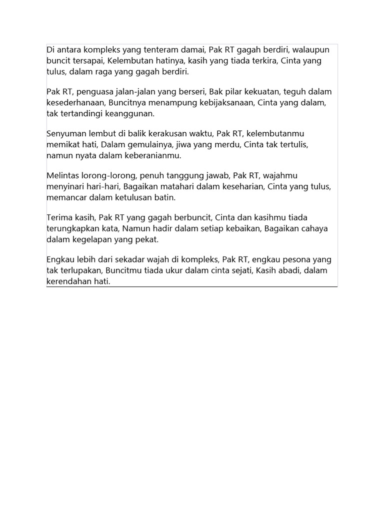Puisi Untuk Pak RT Ku Yang Buncit | PDF | Seni | Puisi
