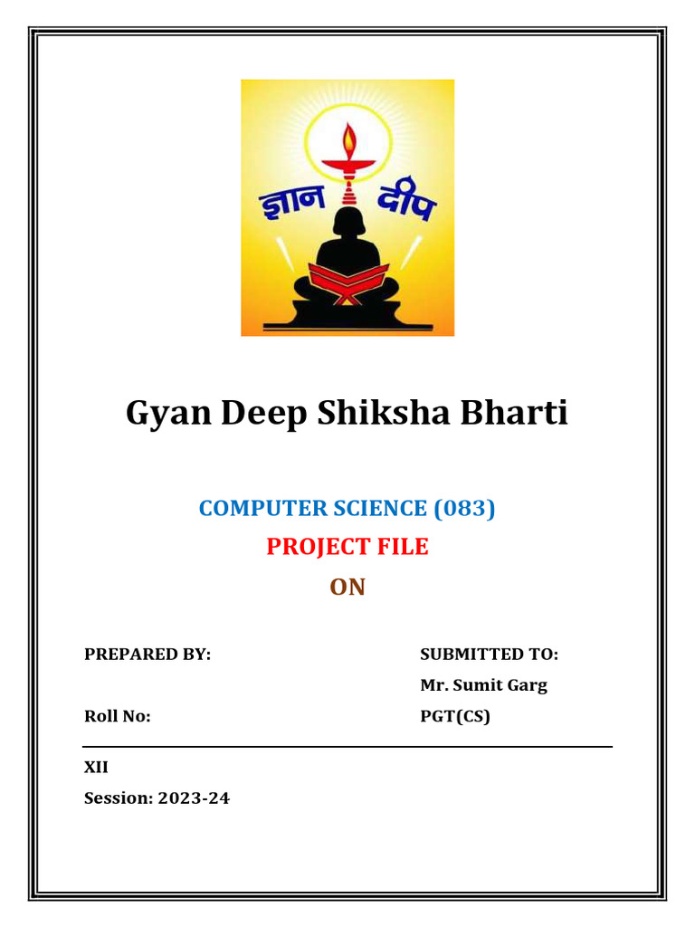 XII CS Project File | PDF | Python (Programming Language) | Computing