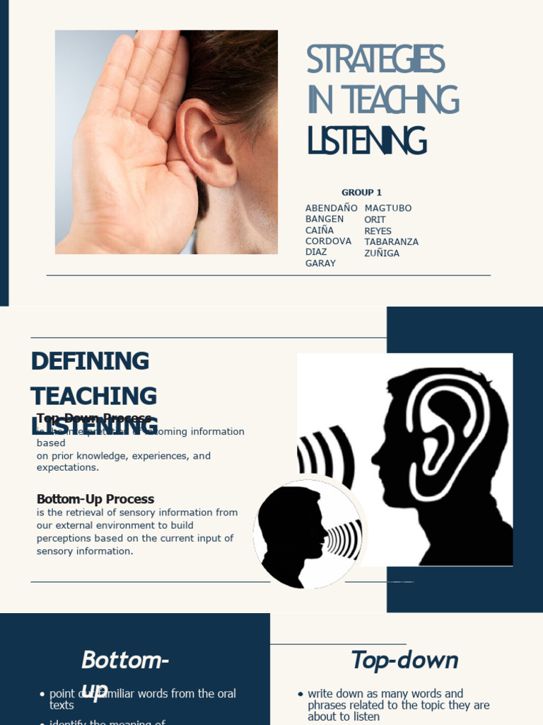 Strategies in Teaching Listening 1 3 | PDF | Educational Assessment ...