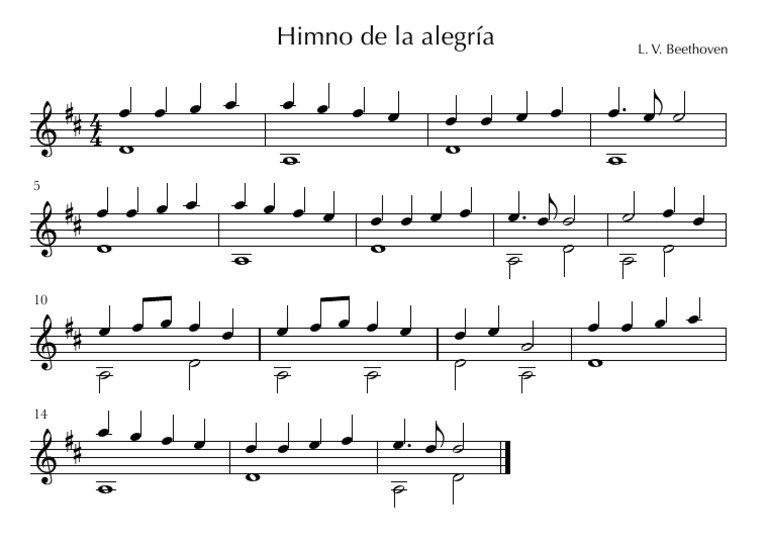 Himno de La Alegría 2 Voces | PDF
