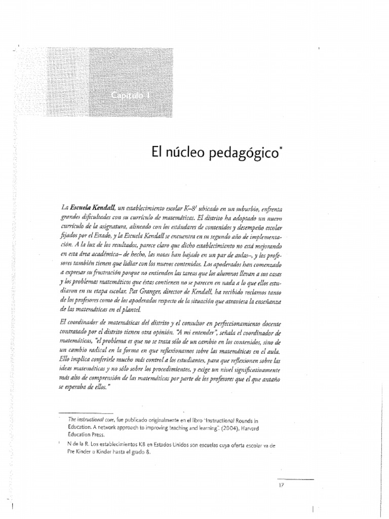 Richard Elmore, Núcleo Pedagógico. Capítulo 1 | PDF