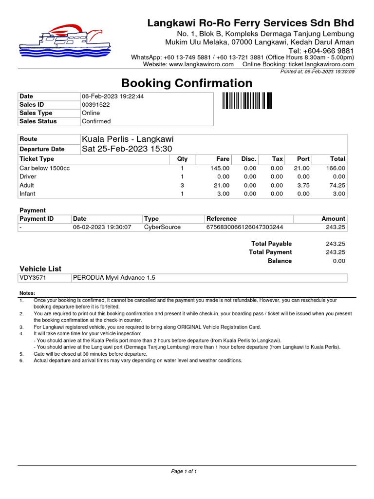 Confirmation 00391522 | PDF | Public Transport | Vehicles